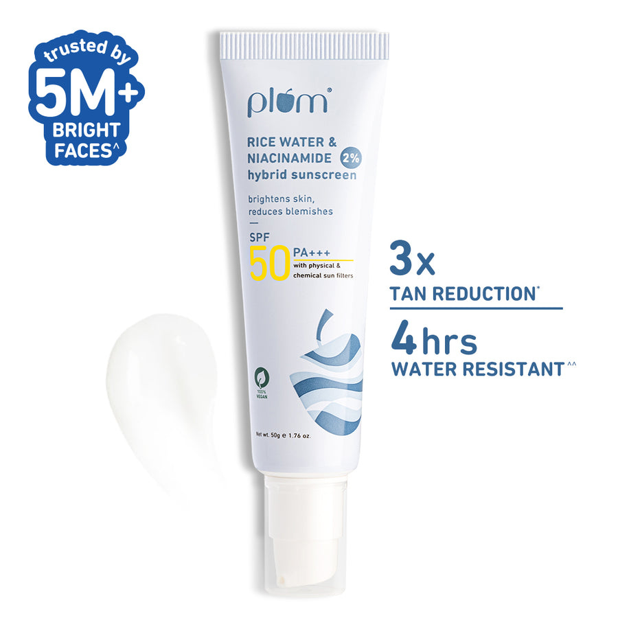 Niacinamide & Rice Water SPF 50 PA+++ Hybrid Sunscreen – Plum