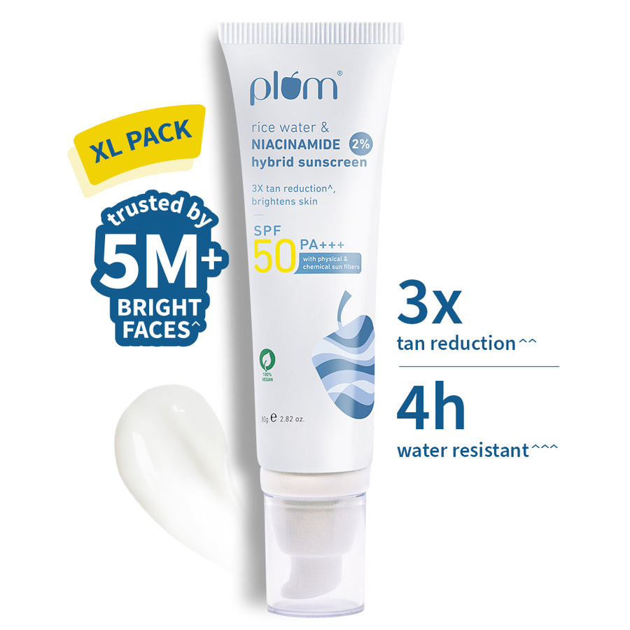 Niacinamide & Rice Water SPF 50 PA+++ Hybrid Sunscreen – Plum