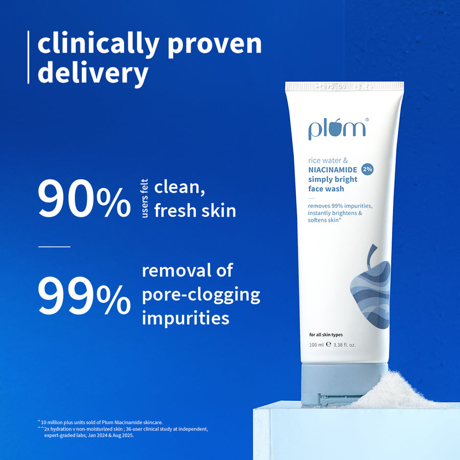 2% Niacinamide & Rice Water Face Wash – Sulphate-Free | Plum