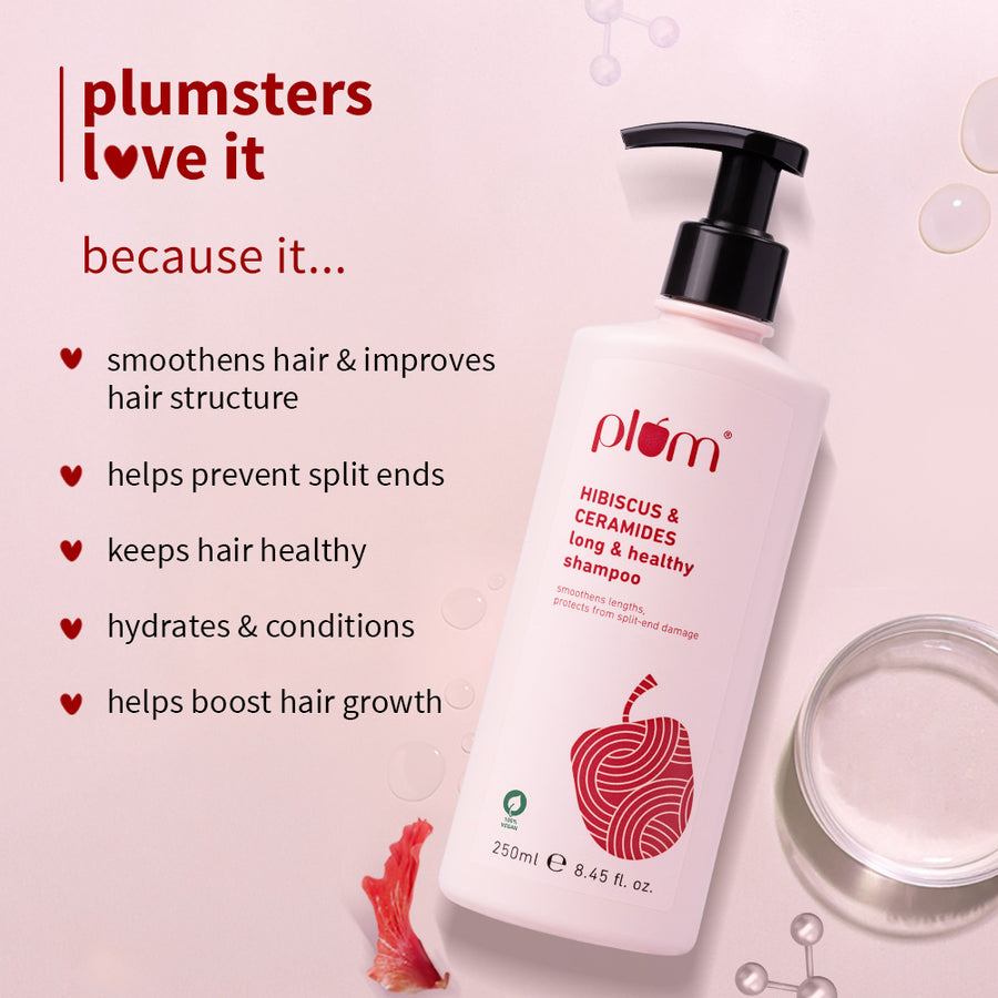 Plum Hibiscus & Ceramides Shampoo for Long & Healthy Hair – Plum