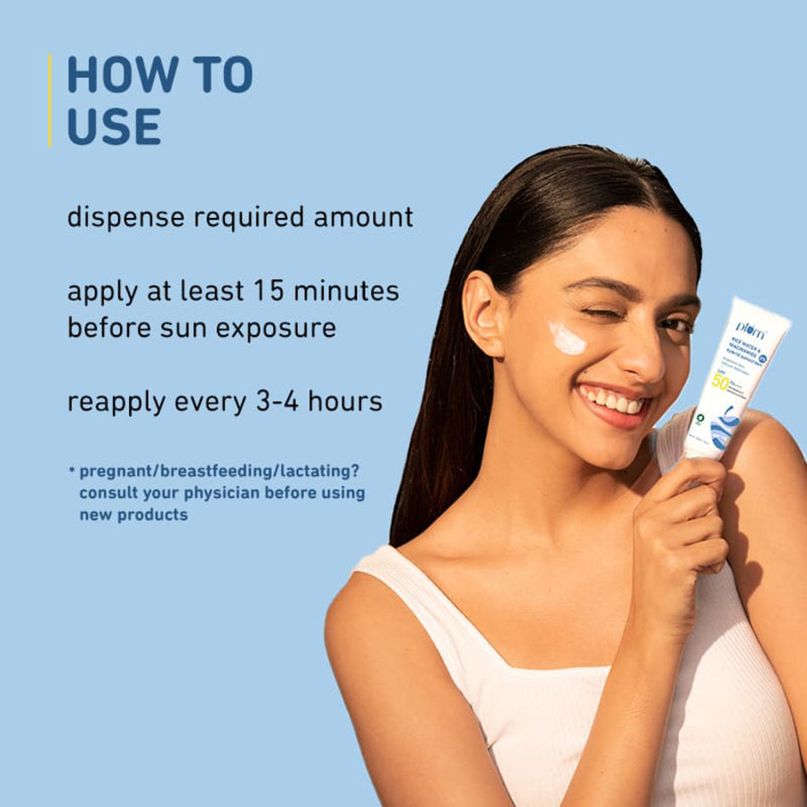 Niacinamide & Rice Water SPF 50 PA+++ Hybrid Sunscreen | Plum Goodness