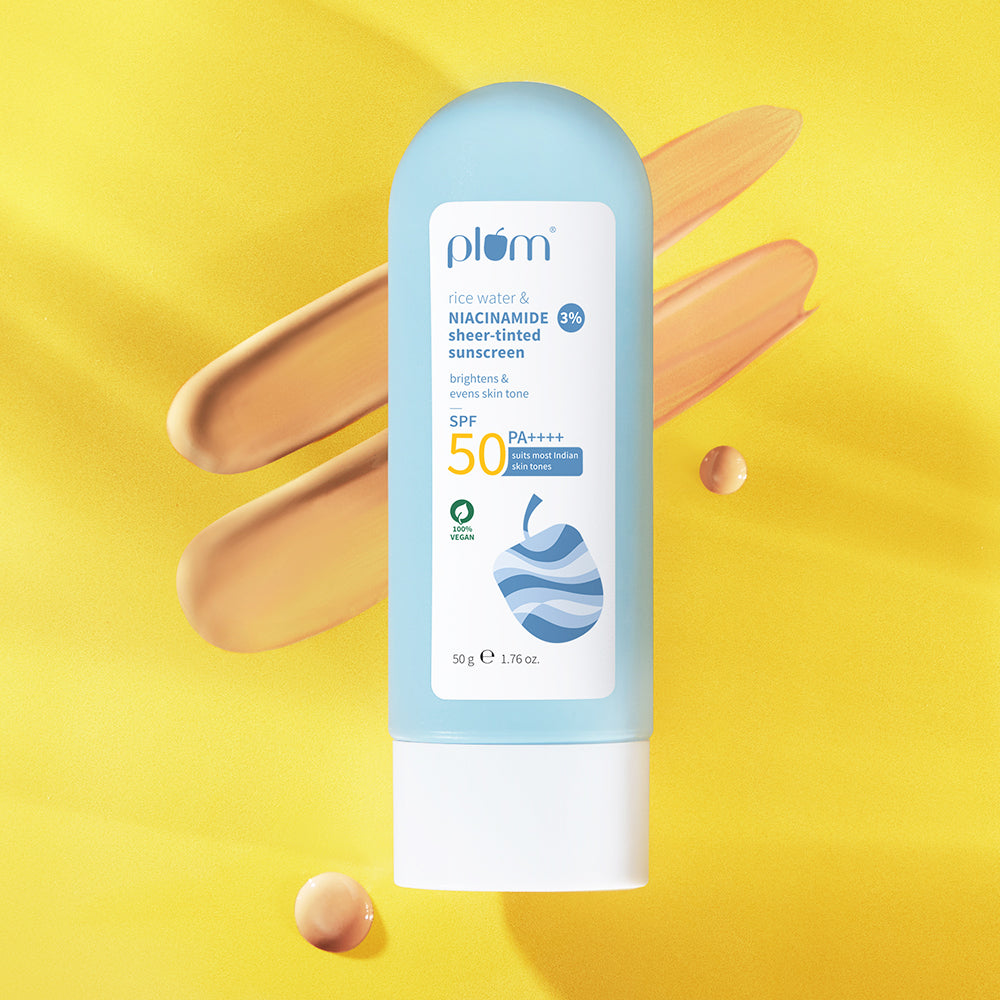 3% Niacinamide & Rice Water SPF 50 Sheer-Tinted Sunscreen – Plum