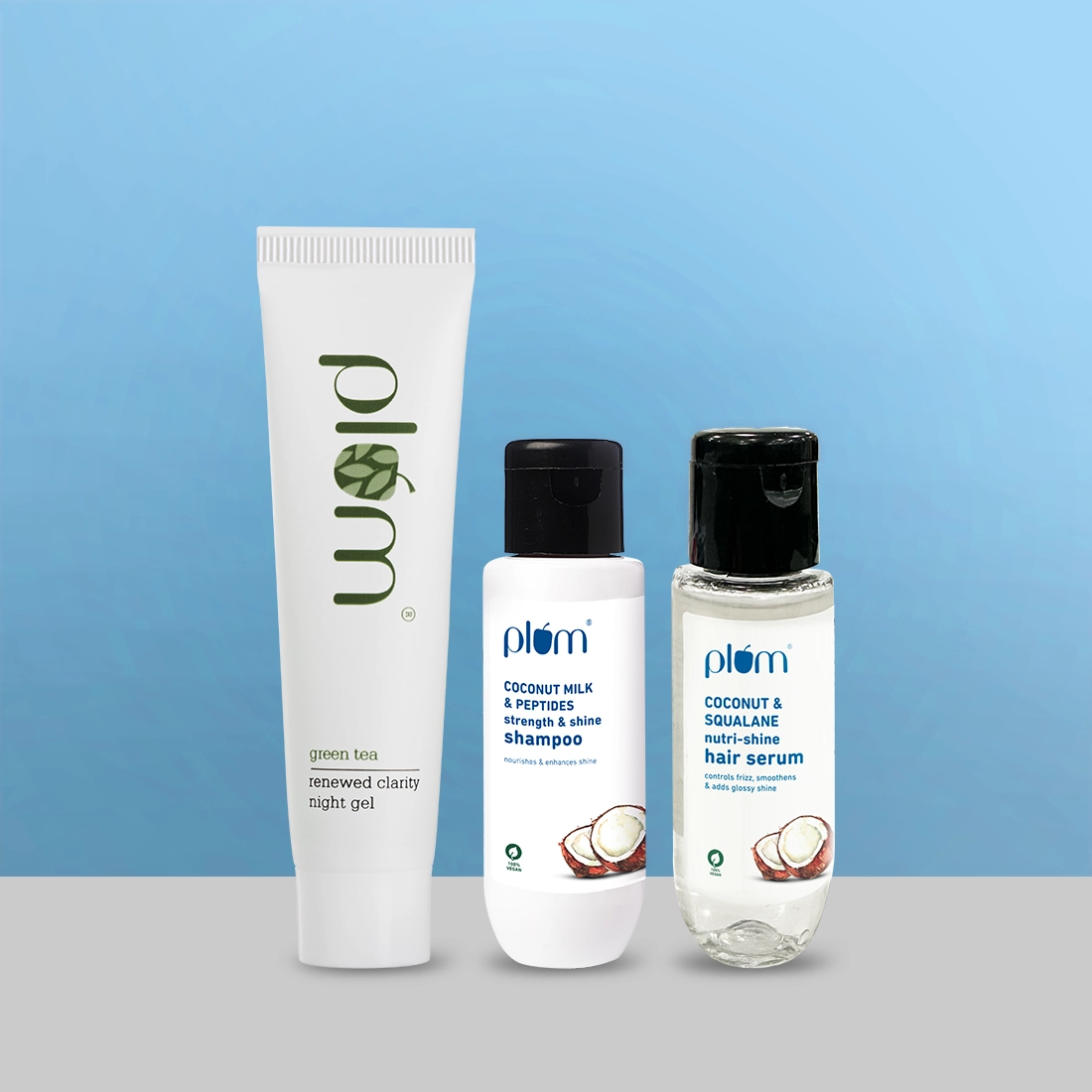 EXTRA Green Tea night gel + Coconut Shampoo+ Coconut Serum minis – Plum