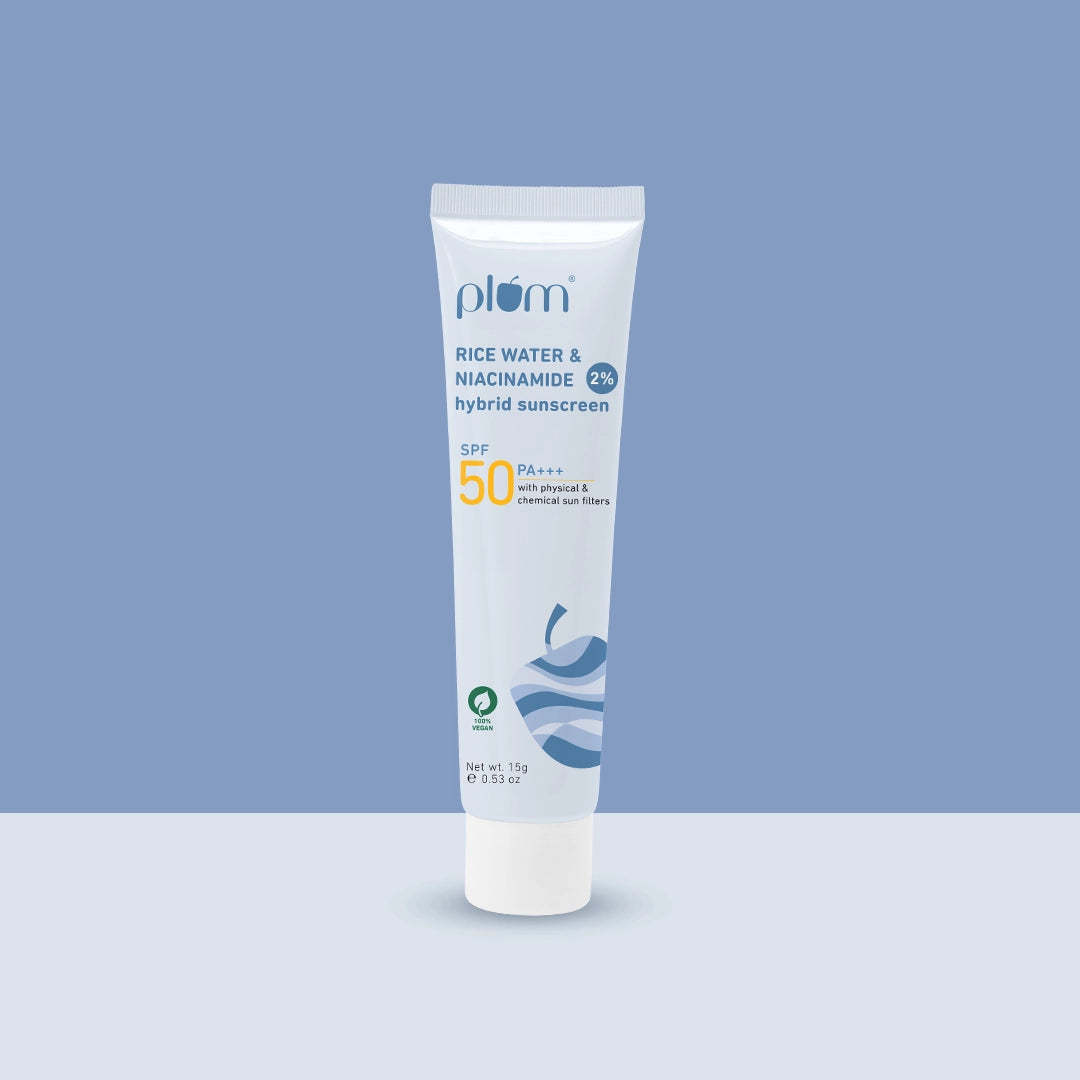 Plum Rice Water & Niacinamide 2% Hybrid Sunscreen (15 g) – Plum