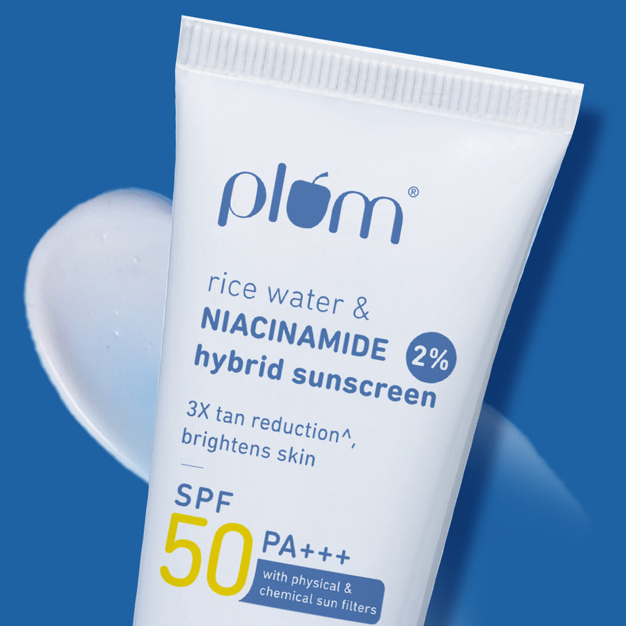 Niacinamide & Rice Water SPF 50 PA+++ Hybrid Sunscreen – Plum